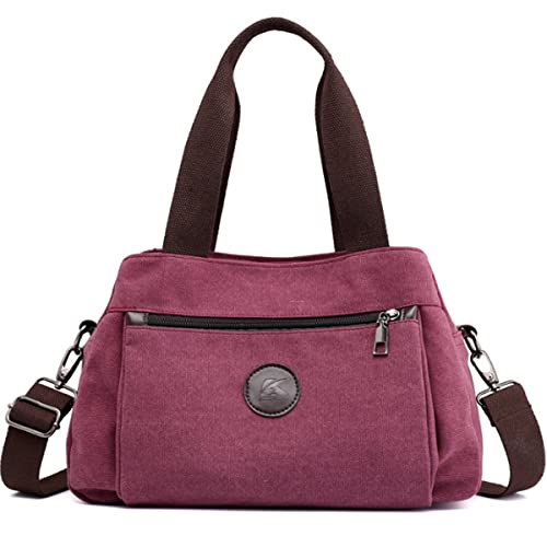 poopy Purse Handbag for Women Canvas Tote Bag Casual Shoulder Bag School Bag (purple)