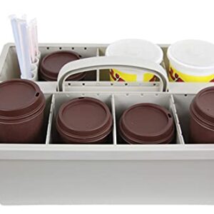 KOOTOO CUSTOMIZABLE ORGANIZER CONTAINER, with UNIQUE DIVIDERS that can be arranged to fit the space you need to store everyday items upright. SCHOOL SUPPLIES, PET SUPPLIES, CRAFTS or CLEANING AND MORE