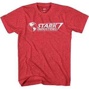 marvel iron man stark industries t-shirt (red heather, lg)