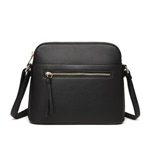 la terre small crossbody bag, leather shoulder bag purse with zipper pocket adjustable strap