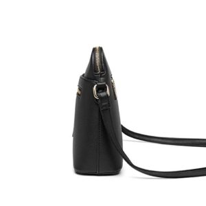 LA TERRE Small Crossbody Bag, Leather Shoulder Bag Purse with Zipper Pocket Adjustable Strap