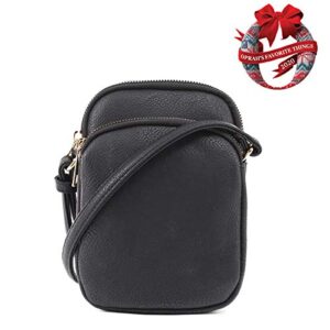 Mali+Lili, Josie Triple Compartments Crossbody Bag for Women, Black