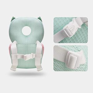 Bebamour Baby Walkers Protective Toddler Adjustable Baby Head Protection Safety Pad Cushion Backpack Wear for Crawling (White)