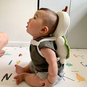 Bebamour Baby Walkers Protective Toddler Adjustable Baby Head Protection Safety Pad Cushion Backpack Wear for Crawling (White)