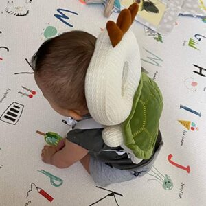 Bebamour Baby Walkers Protective Toddler Adjustable Baby Head Protection Safety Pad Cushion Backpack Wear for Crawling (White)