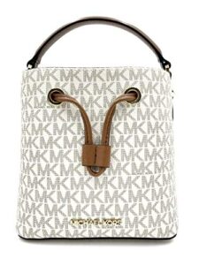 michael kors suri small bucket shoulder bag (vanilla pvc)