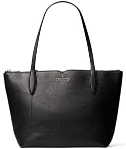 kate spade new york harlow pebbled leather large tote (black)