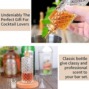 Suprobarware Bitters Bottle - Diamond Bitter Bottle for Cocktail, 5.8oz / 170ml, Glass Dashes Bottle with Zinc Alloy Dasher Top - NKJP0001