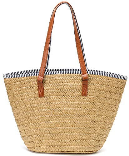 Straw Beach Bags Tote Tassels Bag Hobo Summer Handwoven Shoulder Bags Purse With Pom Poms