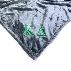 Go Greek Chic Kappa Delta Sorority Letters Embroidered Plush Throw Blanket