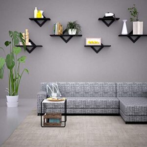 piorlado Black Floating Shelves for Wall, Wall Shelves Set of 3, Wall Mounted Shelves for Bedroom, Hallway, Office, Living Room