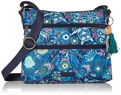 Sakroots Women's Bag in Eco-Twill, Multifunctional Purse with Adjustable Strap & Zipper Pockets, Sustainable & Durable Design, Royal Blue Seascape