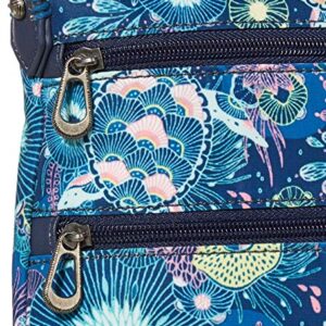 Sakroots Women's Bag in Eco-Twill, Multifunctional Purse with Adjustable Strap & Zipper Pockets, Sustainable & Durable Design, Royal Blue Seascape