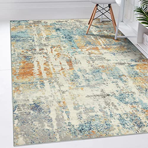 LUXE WEAVERS Artistic Distressed Multi 5x7 Abstract Area Rug, Stain Resistant Carpet