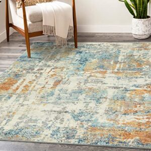 LUXE WEAVERS Artistic Distressed Multi 5x7 Abstract Area Rug, Stain Resistant Carpet