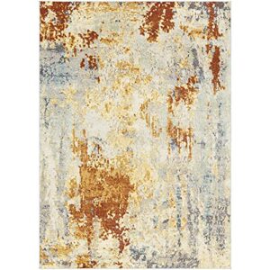 Artistic Weavers Amphitrite Outdoor Modern Abstract Area Rug, 5'3" x 7'3", Burnt Orange/Gray