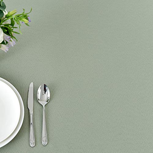 maxmill Rectangle Textured Tablecloth Waterproof Spillproof Wrinkle Free Table Cloth, Kitchen Dinning Tabletop Decoration, Fabric Table Cover for Outdoor and Indoor Use, 52 x 70 Inch, Sage Green