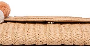 Straw Clutch For Women, Womens Summer Straw Clutch Bohemian Beach Hand Wrist Clutch(AKhaki)