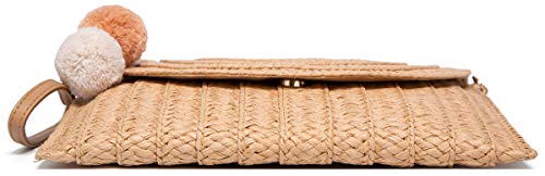 Straw Clutch For Women, Womens Summer Straw Clutch Bohemian Beach Hand Wrist Clutch(AKhaki)