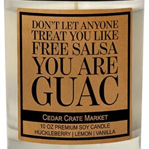 Best Friend Candle Gift for Women - Don't Let Anyone Treat You Like Free Salsa - Funny Candles Gift for Women Or Men, Funny Birthday Gifts, Friendship Gifts for Women, Thank You Present, Bestie Gifts