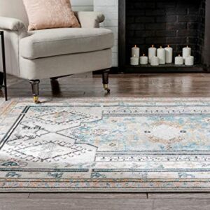 Well Woven Indira Valeria Bohemian Vintage Oriental Botanical Blue (5'3" x 7'3") Area Rug