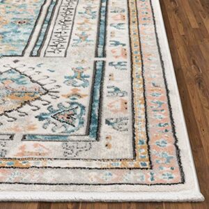 Well Woven Indira Valeria Bohemian Vintage Oriental Botanical Blue (5'3" x 7'3") Area Rug