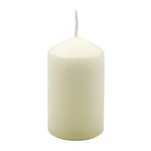 Hofer Ivory Pillar Candles - Set of 20 Unscented Small Candles in Bulk - 1.57 x 2.76 Inch - 11 Hours Long Burning Decorative Candles - Dripless Wax - Smokeless Wick - RAL Quality - Made in Austria