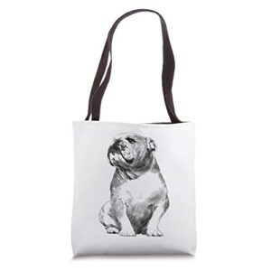 dog english bulldog tote bag