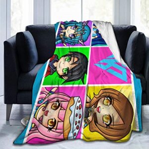 cartoon the krew its-funneh blankets super soft warm faux fur throw blanket -ultra-soft micro fleece blanket twin, warm, lightweight, pet-friendly, throw for home bed, sofa & dorm