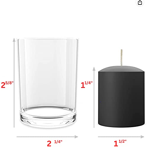 Simply Soson Black Votive Candles - 24 Unscented Votive Candles Bulk | Votivo Candles | Wedding Candles | Small Candles in Bulk Candles Pack | Candle Votives | Votive Candles Pack | Votives Candles