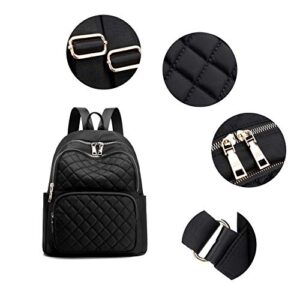 Zokrintz Women Nylon Bag Travel Quilted Backpack Lightweight Purse Small School Bag for Girls