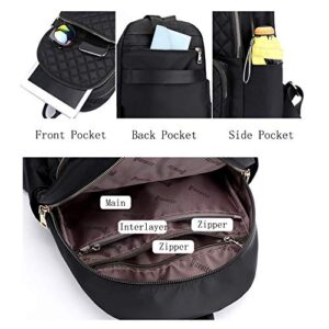 Zokrintz Women Nylon Bag Travel Quilted Backpack Lightweight Purse Small School Bag for Girls