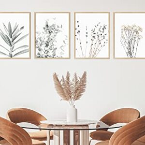 Herzii Botanical Plant Wall Art Prints- Sets Of 4 (8x10 ) Unframed Wall Decor- Pictures Minimalist Wall Art Photo - Nordic Style Eucalyptus And Lavander Leaf Prints-Modern Art Boho Print Decor - Farmhouse, Kitchen, Bedroom Wall Decor