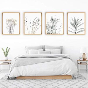 Herzii Botanical Plant Wall Art Prints- Sets Of 4 (8x10 ) Unframed Wall Decor- Pictures Minimalist Wall Art Photo - Nordic Style Eucalyptus And Lavander Leaf Prints-Modern Art Boho Print Decor - Farmhouse, Kitchen, Bedroom Wall Decor