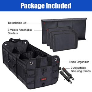 CZC AUTO Car Trunk Organizer Collapsible Cargo Trunk Storage Organizer with 6 Compartments for Car Suv Truck (Black)