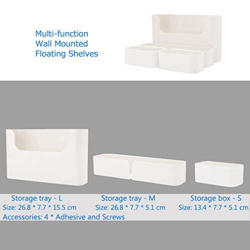 Dalanpa Floating Shelf Wall Mounted Non-Drilling Adhesive Bathroom Organizer Ledge Shelf for Home Decor