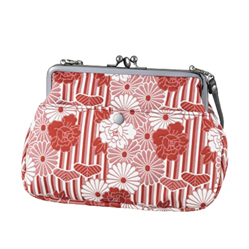 Vintage Kiss Lock Purses Handbags (Small/Retro Flower Kimono cloth Red) / Evening Clutch Buckle Purse Shoulder