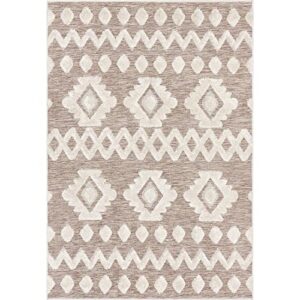 Well Woven Bellagio Chiara Tribal Moroccan Beige Flat-Weave 5'3" x 7'3" Area Rug