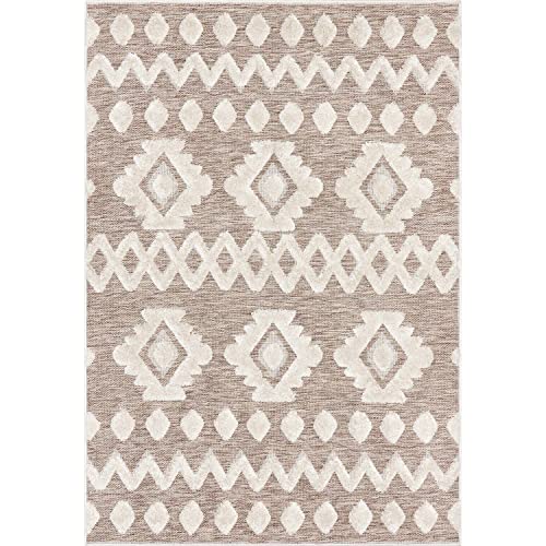 Well Woven Bellagio Chiara Tribal Moroccan Beige Flat-Weave 5'3" x 7'3" Area Rug