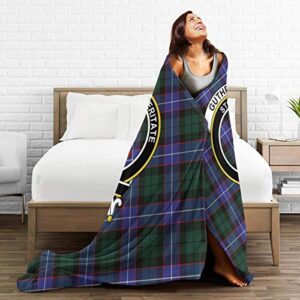 Jun2K Ultra-Soft Micro Fleece Blanket,Guthrie Tartan Clan Badge Throw Blanket Sheet 80"x60"