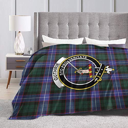 Jun2K Ultra-Soft Micro Fleece Blanket,Guthrie Tartan Clan Badge Throw Blanket Sheet 80"x60"