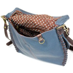 CHALA Charming Crossbody Bag - Flap Top and Metal Key Charm in Navy Blue, Cross-Body or Shoulder (Coin Purse_ Bag Only)