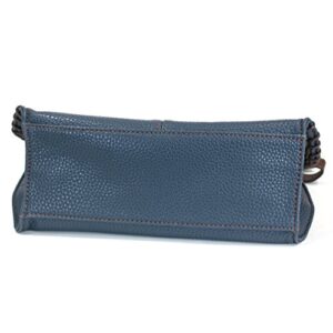 CHALA Charming Crossbody Bag - Flap Top and Metal Key Charm in Navy Blue, Cross-Body or Shoulder (Coin Purse_ Bag Only)