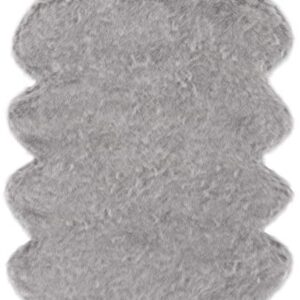 Abacasa Gloss Dark Grey Faux Fur Area Rug