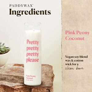 Paddywax Candles Spark Collection, Naturally Scented Candle, 10.6 Ounces, Pink Peony Coconut