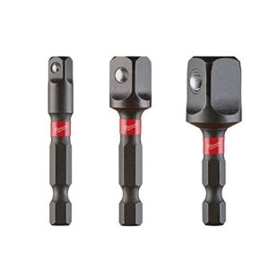 Milwaukee 48-32-5033 Power Drill Bit Extensions Shockwave Socket Adapter Set, 1/4", 3 Pack