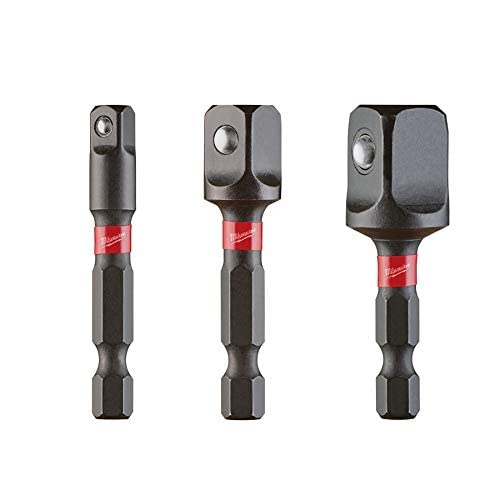 Milwaukee 48-32-5033 Power Drill Bit Extensions Shockwave Socket Adapter Set, 1/4", 3 Pack