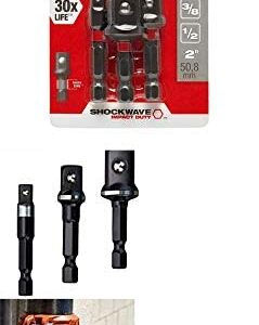 Milwaukee 48-32-5033 Power Drill Bit Extensions Shockwave Socket Adapter Set, 1/4", 3 Pack