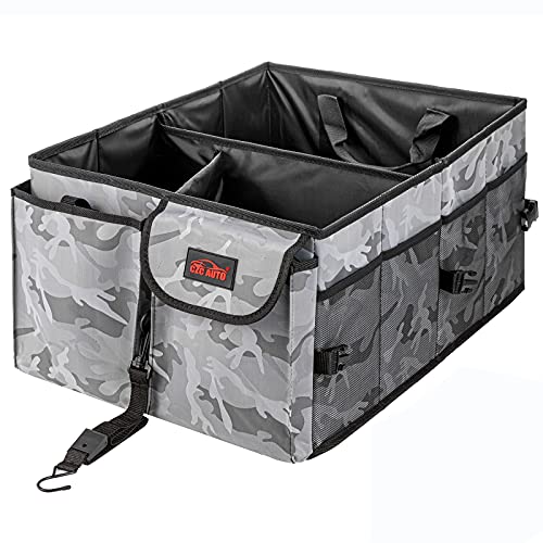 CZC AUTO Car Trunk Organizer Premium Collapsible/Foldable Cargo Trunk Storage Organizer with 3 Compartments, Large Capacity for Car SUV Truck