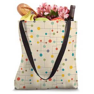 Mid Century Modern Dots n Lines Art Pattern Tote Bag